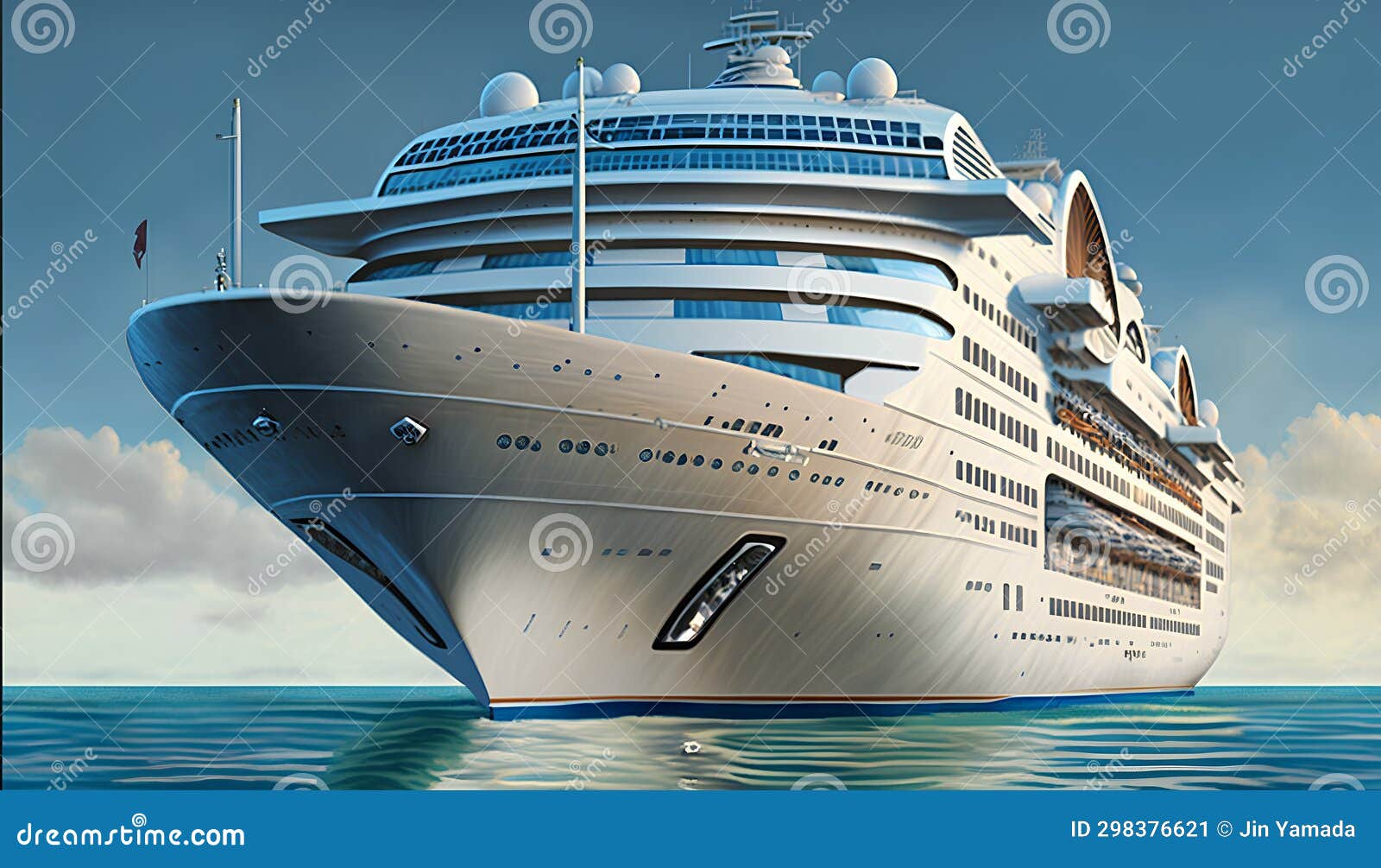 Cruise Ship in the Sea. 3D Illustration. 3D Rendering Stock ...