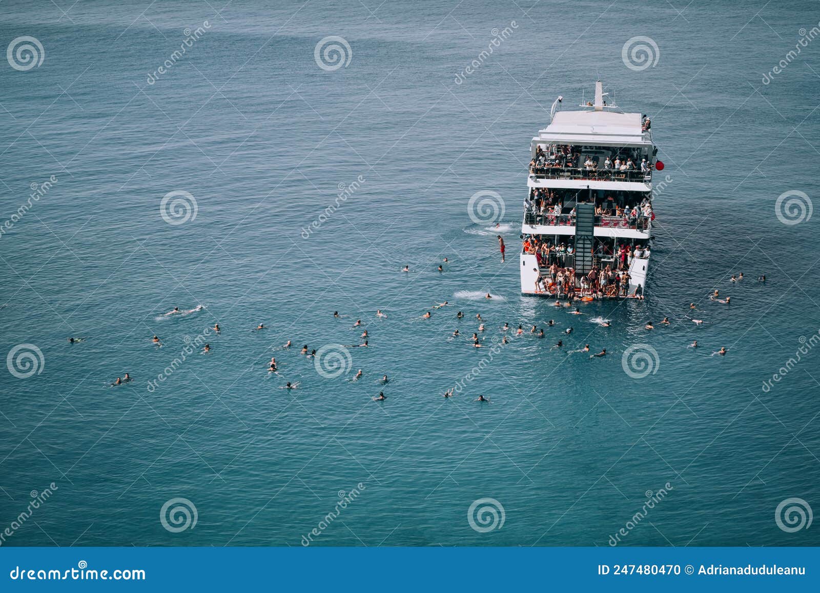 Cruise ship on sea stock photo. Image of ferry, jump - 247480470