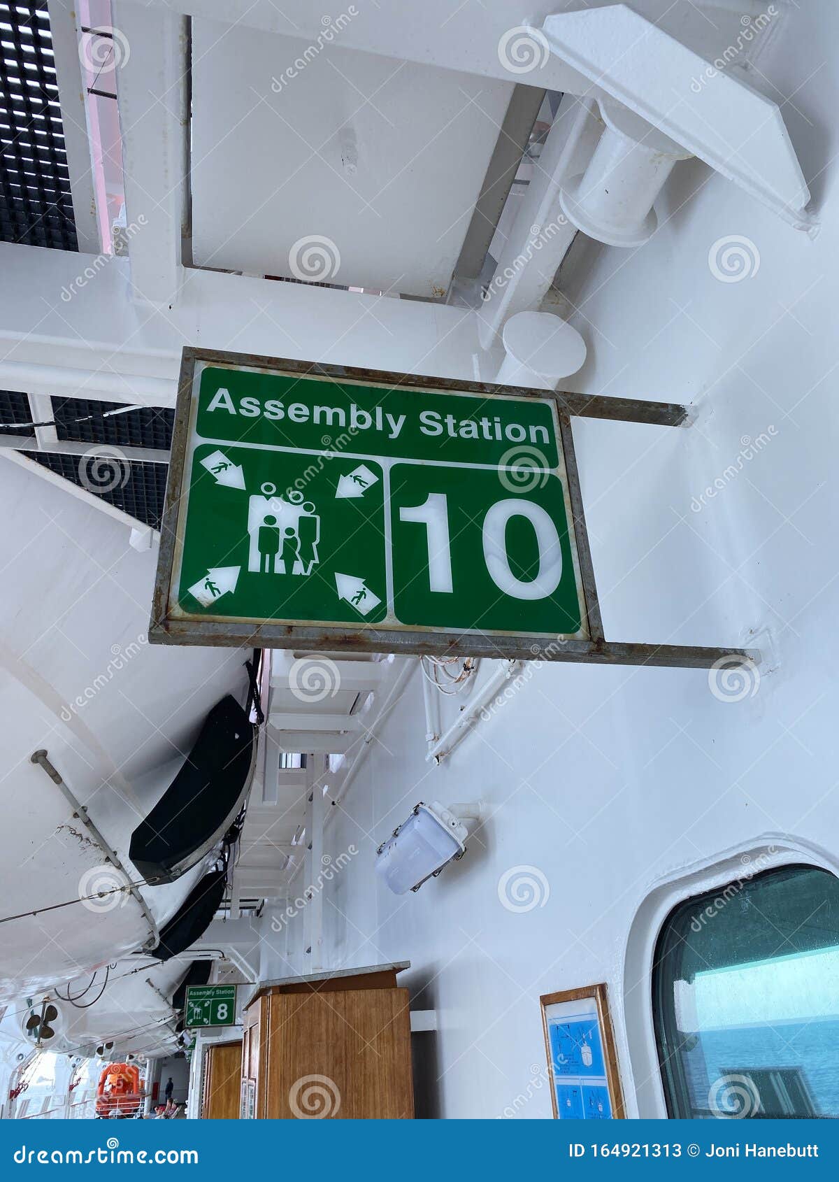 A Cruise Ship Sign Designating Where the Assembly Station is in Case of ...