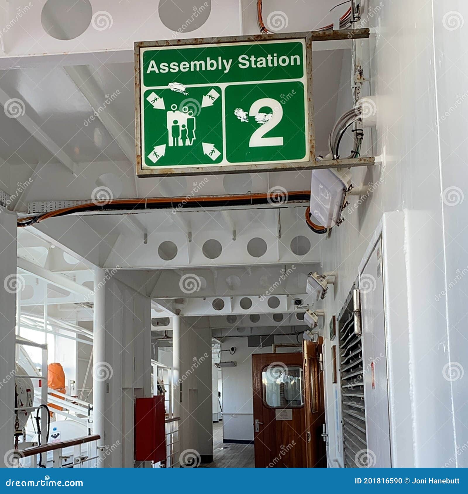 A Cruise Ship Sign Designating Where the Assembly Station Editorial ...