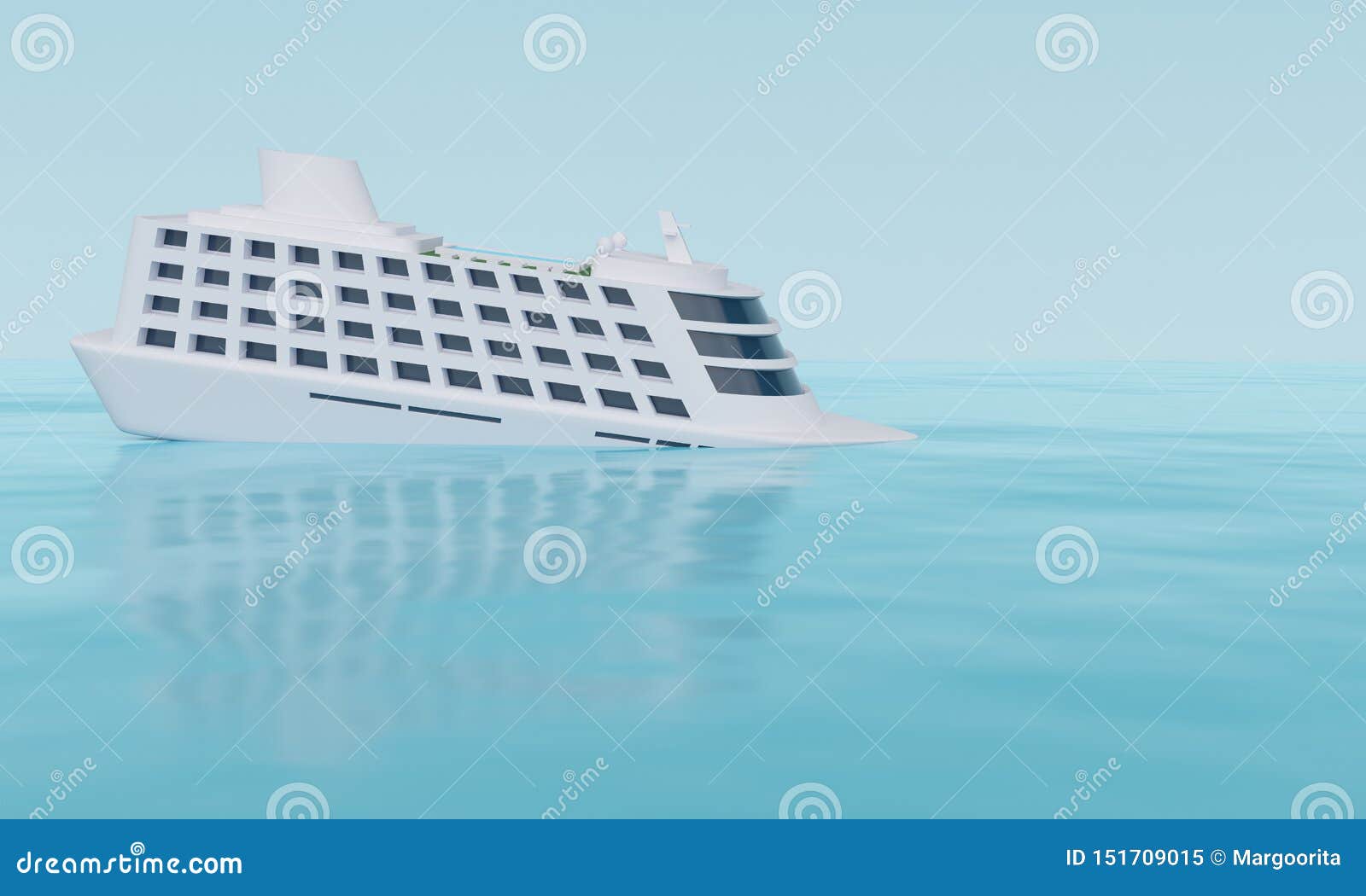 Cruise Ship is Sinking. 3d Rendering Stock Illustration - Illustration ...