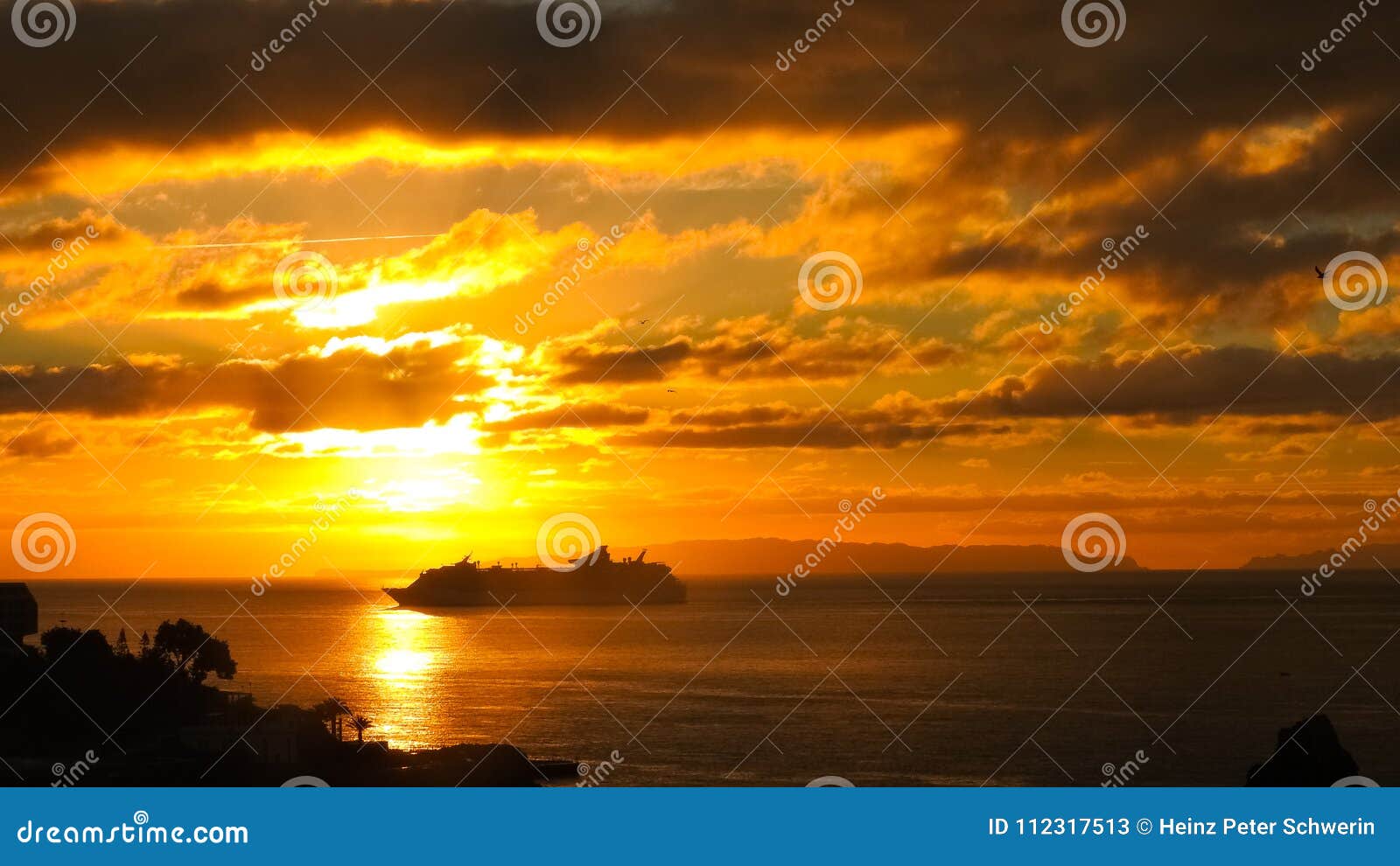 Ship in the sunrise stock image. Image of ship, nature - 112317513