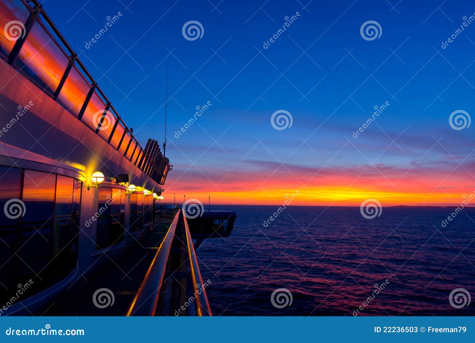 Cruise ship on sunset stock image. Image of landscape - 22236503
