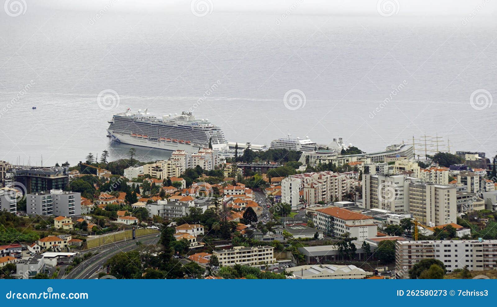 Cruise Ship in Te Harbor of Madeira Stock Image - Image of outdoors ...