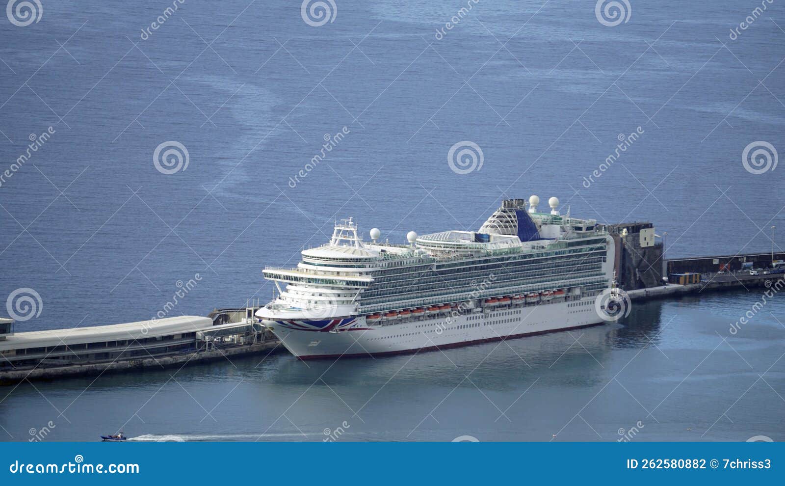 Cruise Ship in Te Harbor of Madeira Stock Photo - Image of beautiful ...