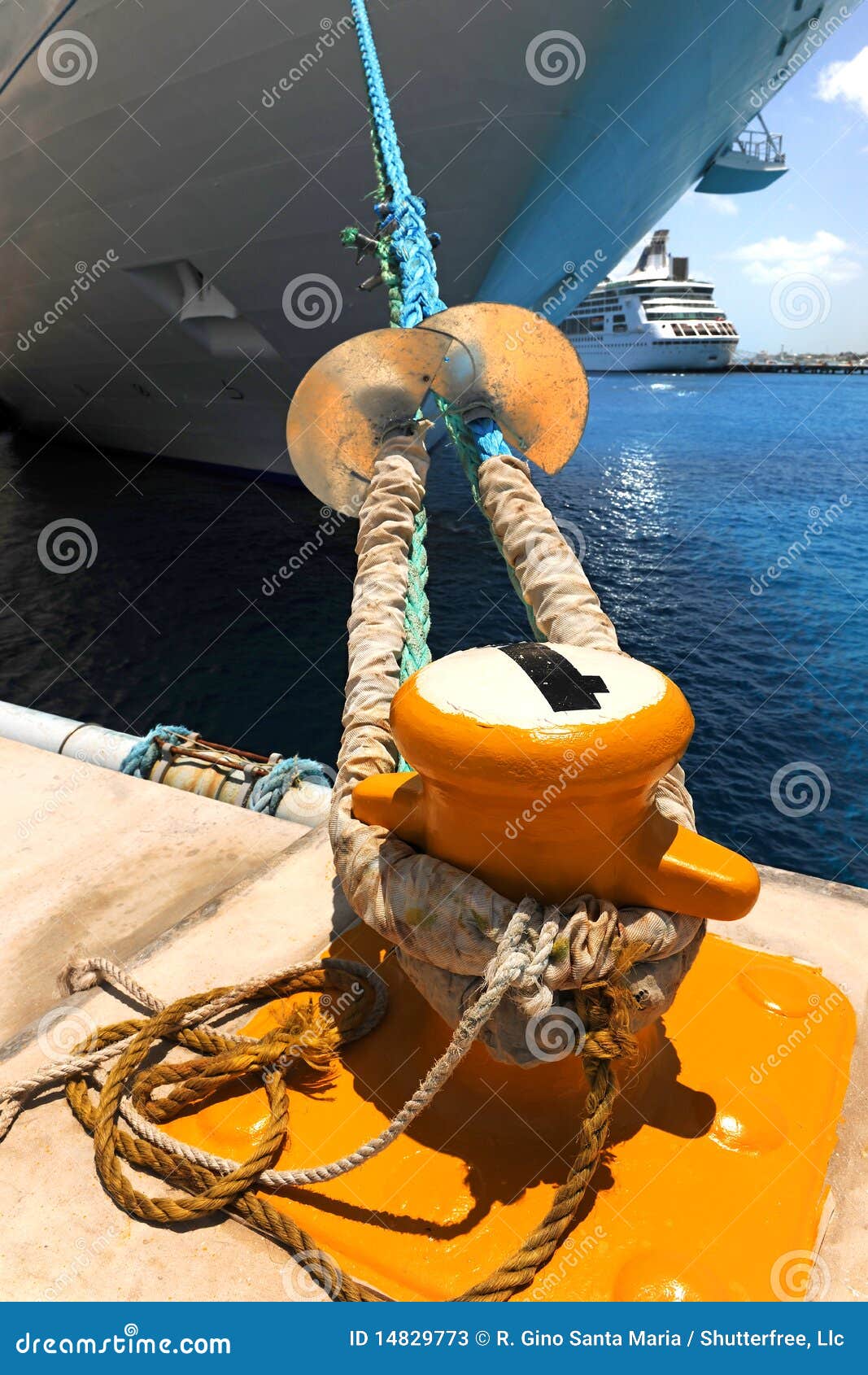 Cruise Ship Tied To Dock by Rope Stock Image - Image of tour, cruise ...