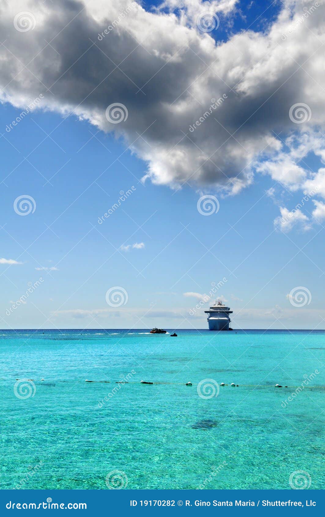 Cruise Ship in Tropical Waters Stock Photo - Image of beach, beautiful ...