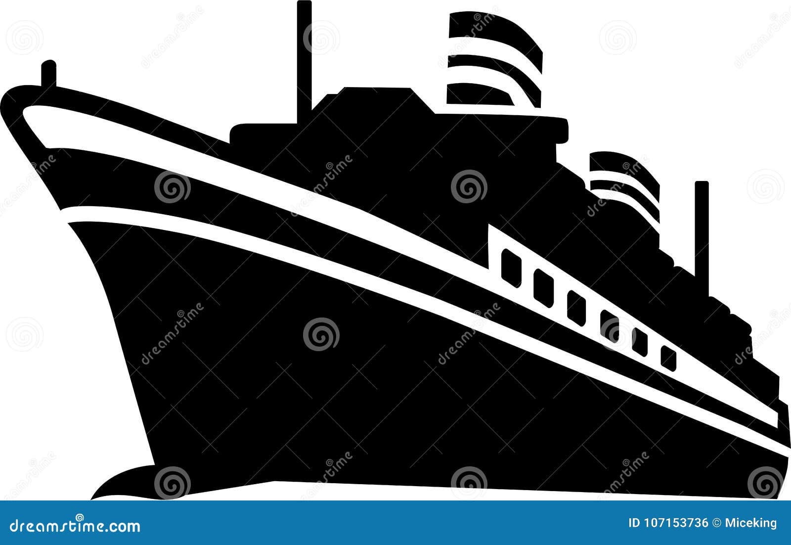 Cruise Ship vector stock illustration. Illustration of ocean - 107153736