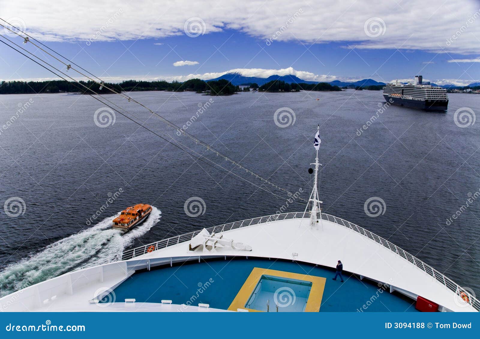 Cruise Ship View stock photo. Image of boats, clouds, pass - 3094188
