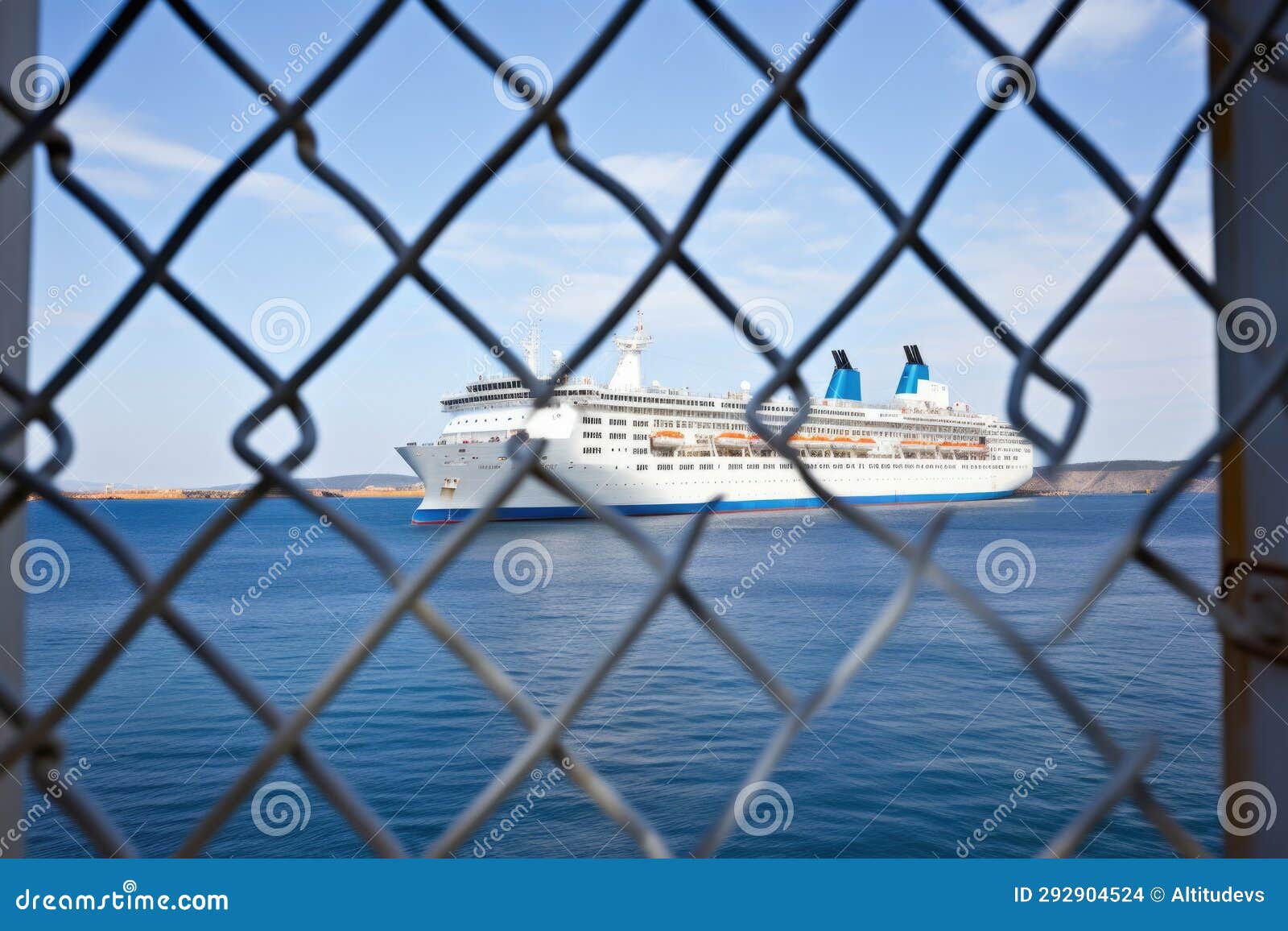 Cruise Ship Viewed through Prison Bars Stock Photo - Image of freedom ...