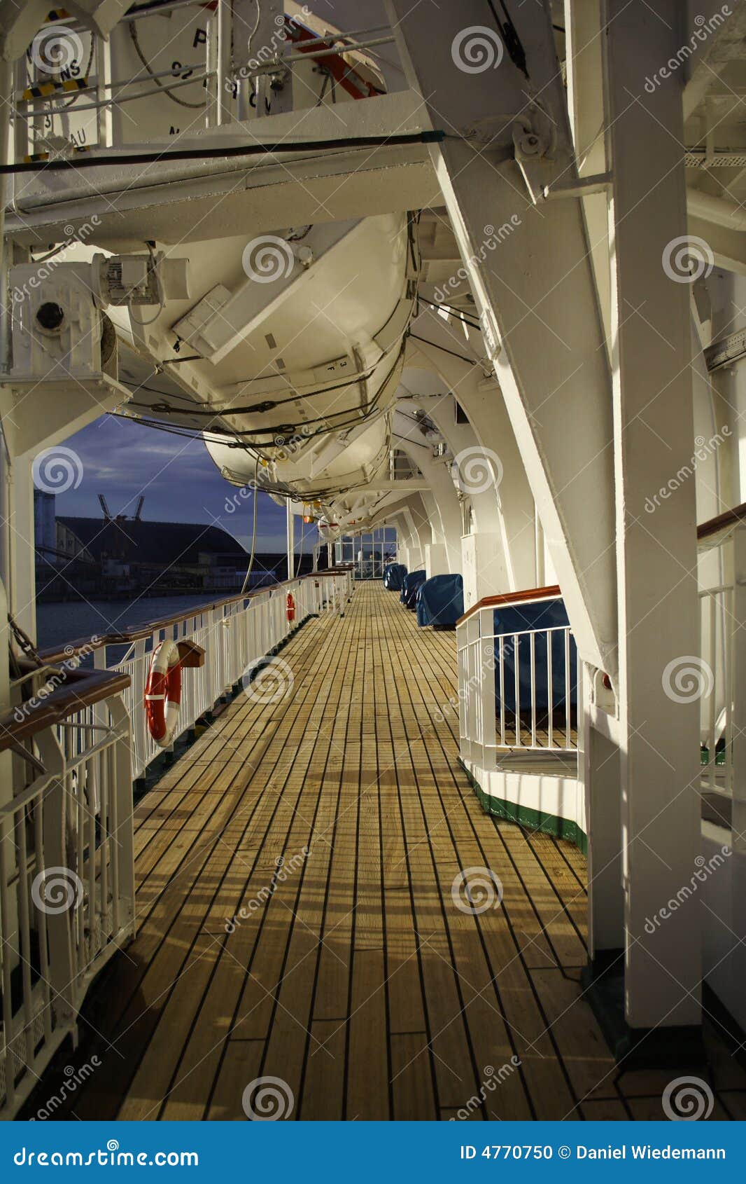 Cruise ship walkway stock photo. Image of evening, white - 4770750