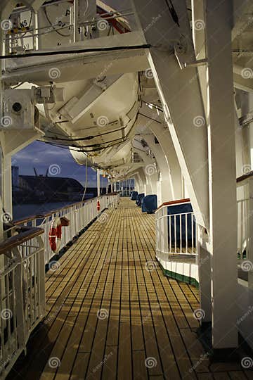 Cruise ship walkway stock photo. Image of evening, white - 4770750