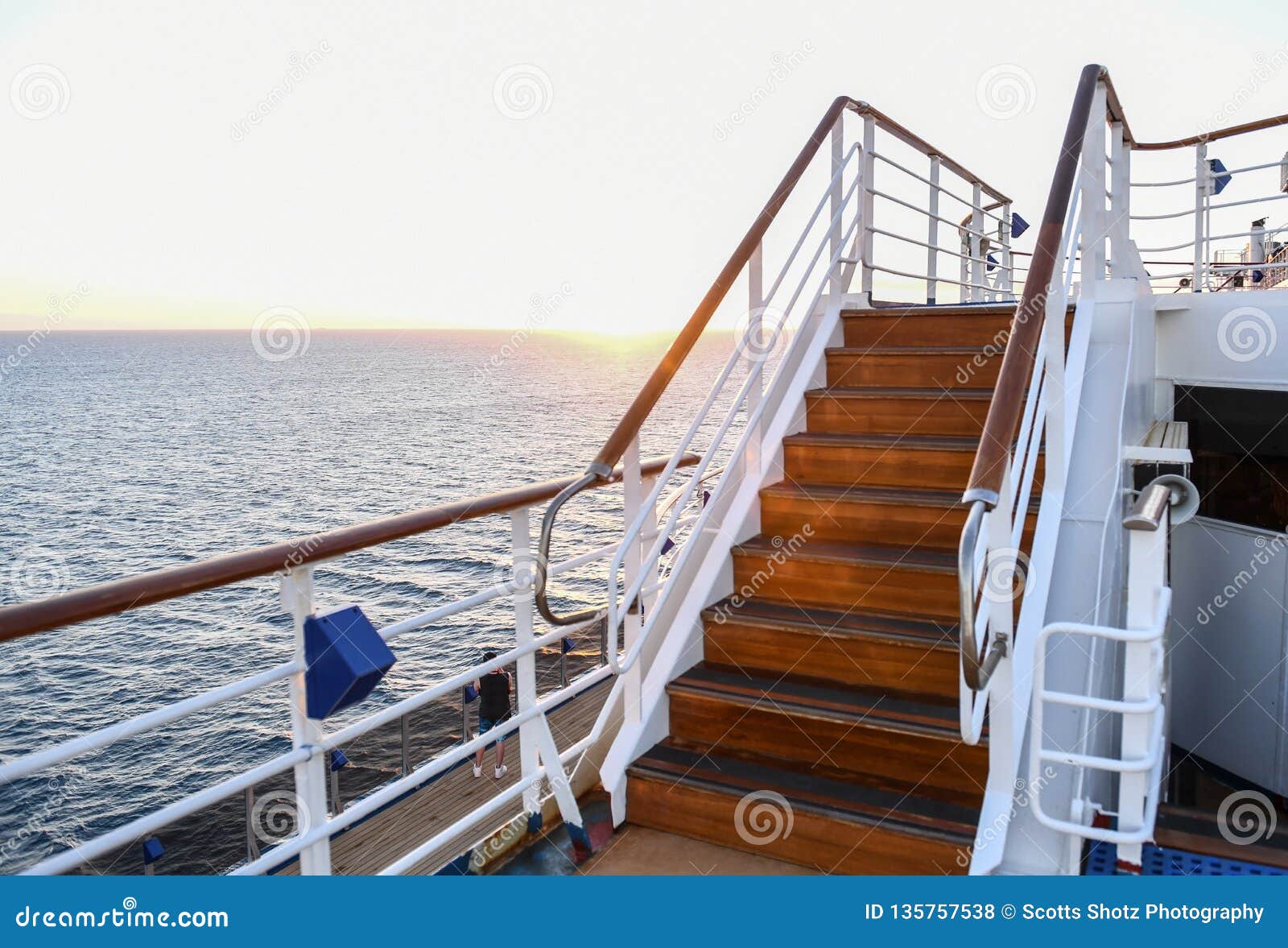 Cruise Ship Walkway. stock photo. Image of chairs, journey - 135757538