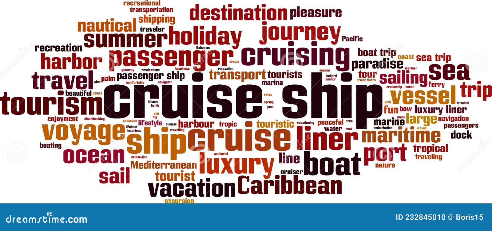Cruise ship word cloud stock vector. Illustration of cruise - 232845010