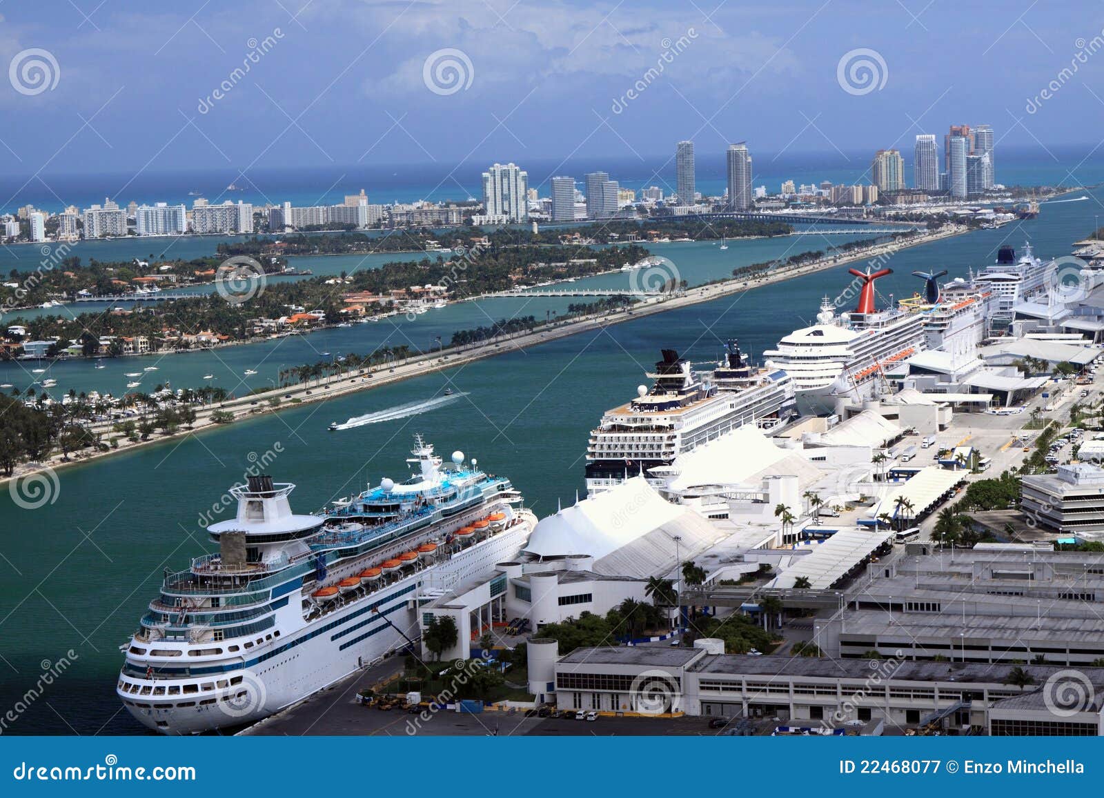 Cruise Ships At Miami Port Royalty Free Stock Photography - Image: 22468077