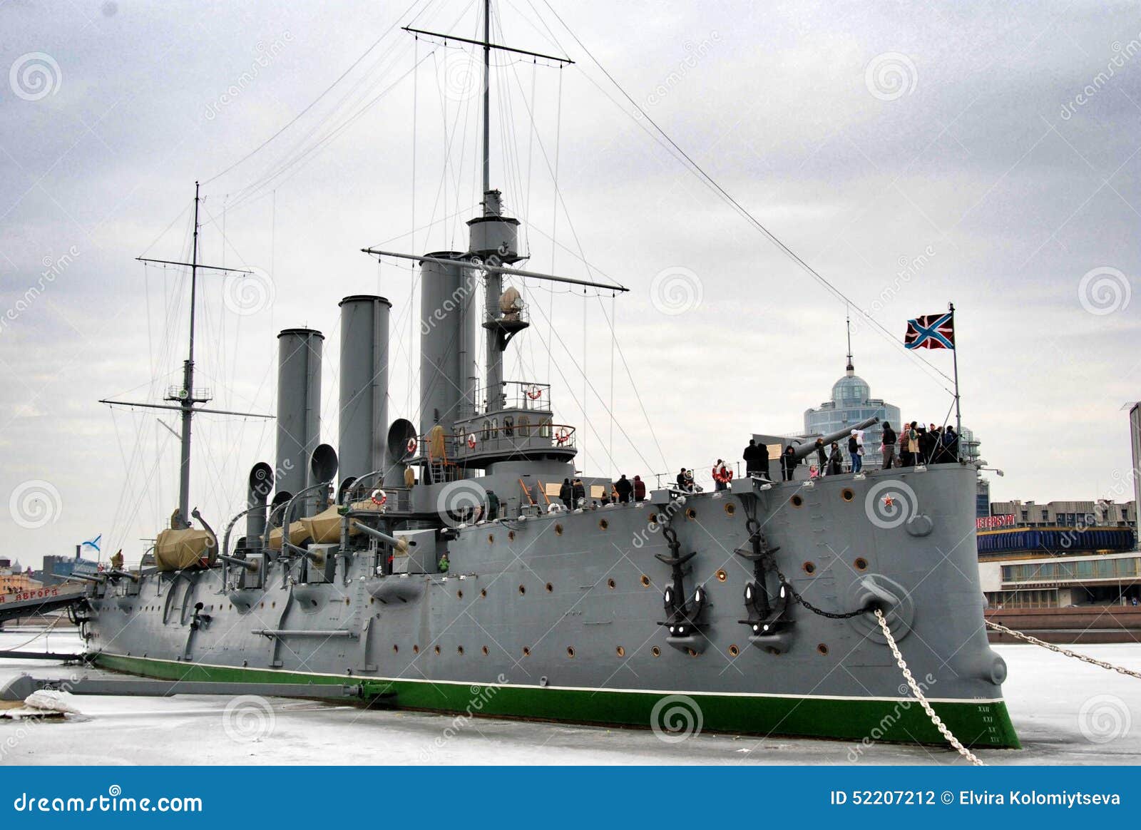 The Aft Gun Of The Cruiser Aurora, The Flagship Of The Russian Navy ...