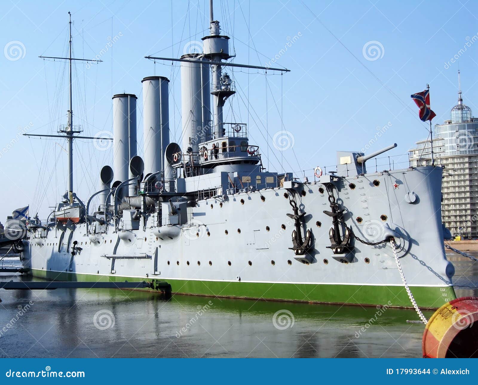 Cruiser Avrora stock photo. Image of nautical, sankt - 17993644
