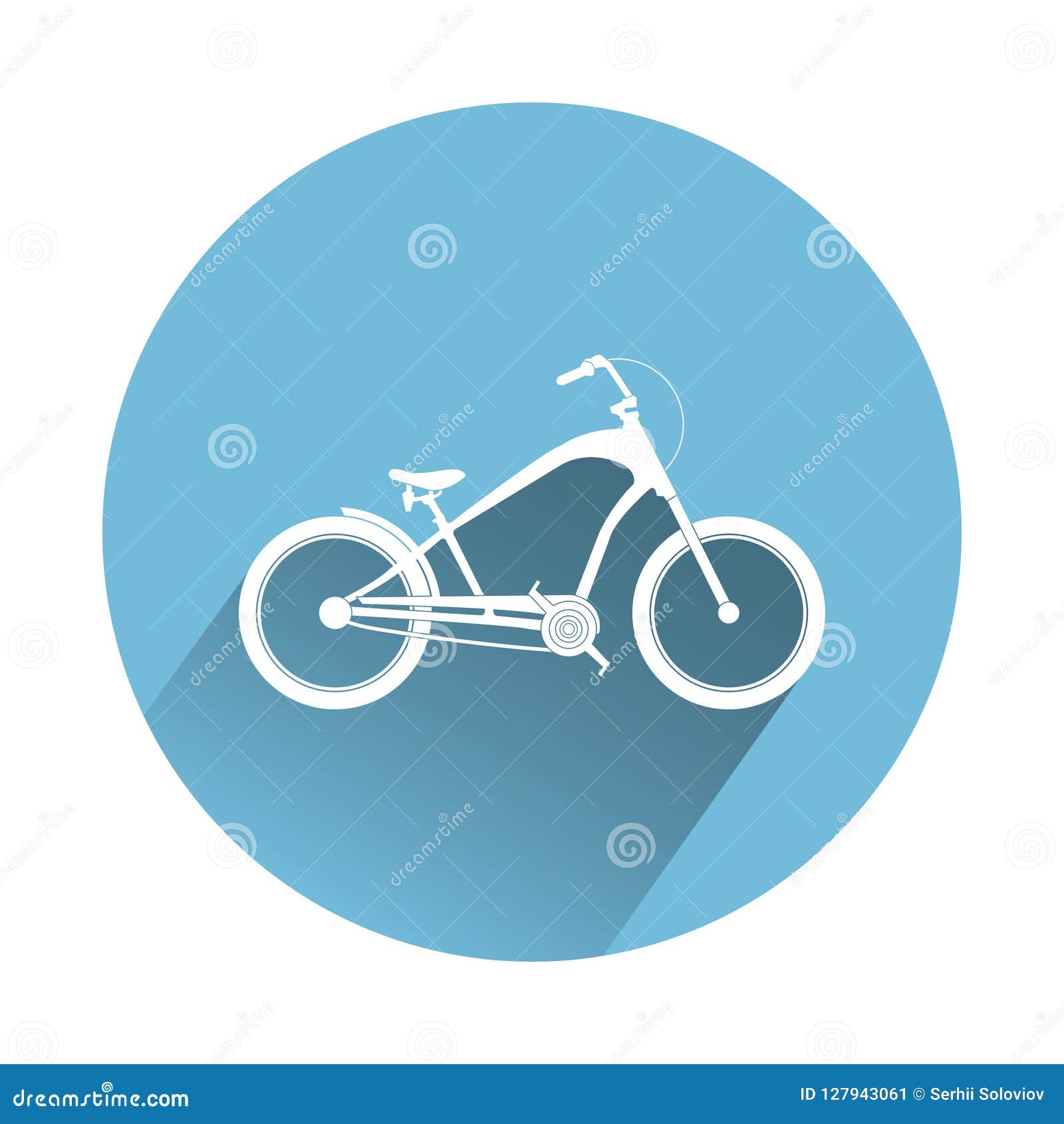 Cruiser Bike Icon. Blue Bike Stock Vector - Illustration of pedal ...