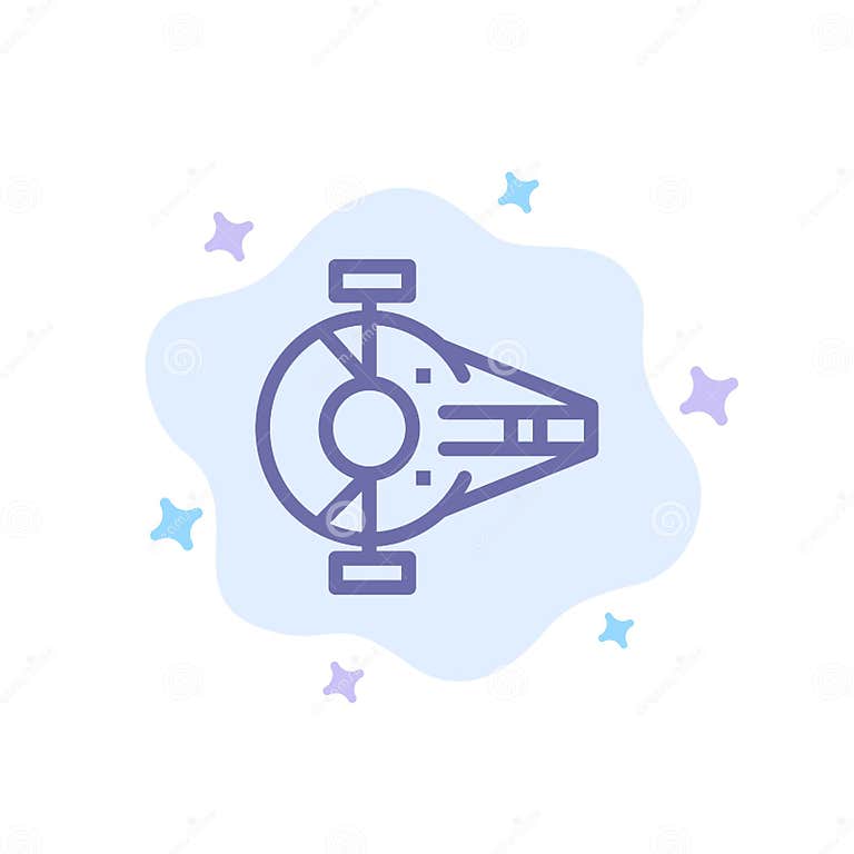 Cruiser, Fighter, Interceptor, Ship, Spacecraft Blue Icon on Abstract ...