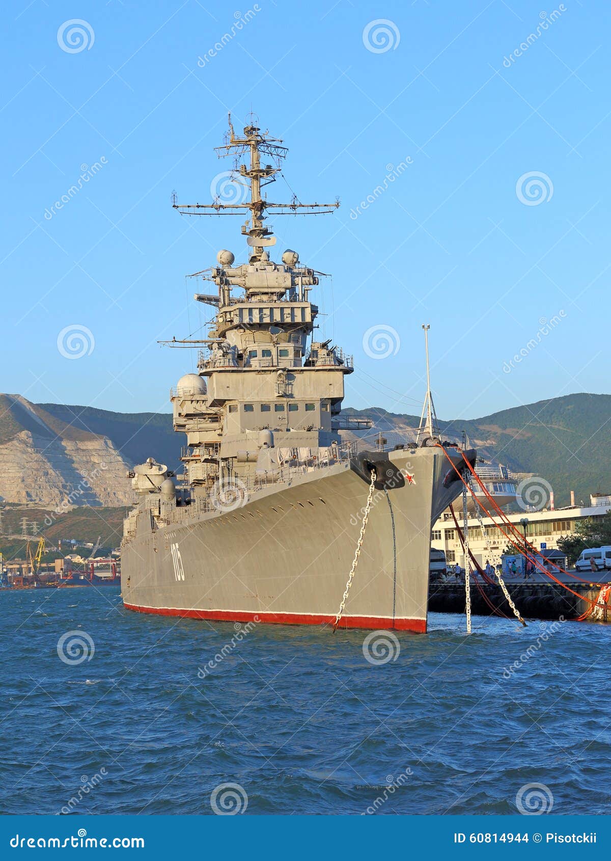 Cruiser MIKHAIL KUTUZOV editorial stock image. Image of jetty - 60814944