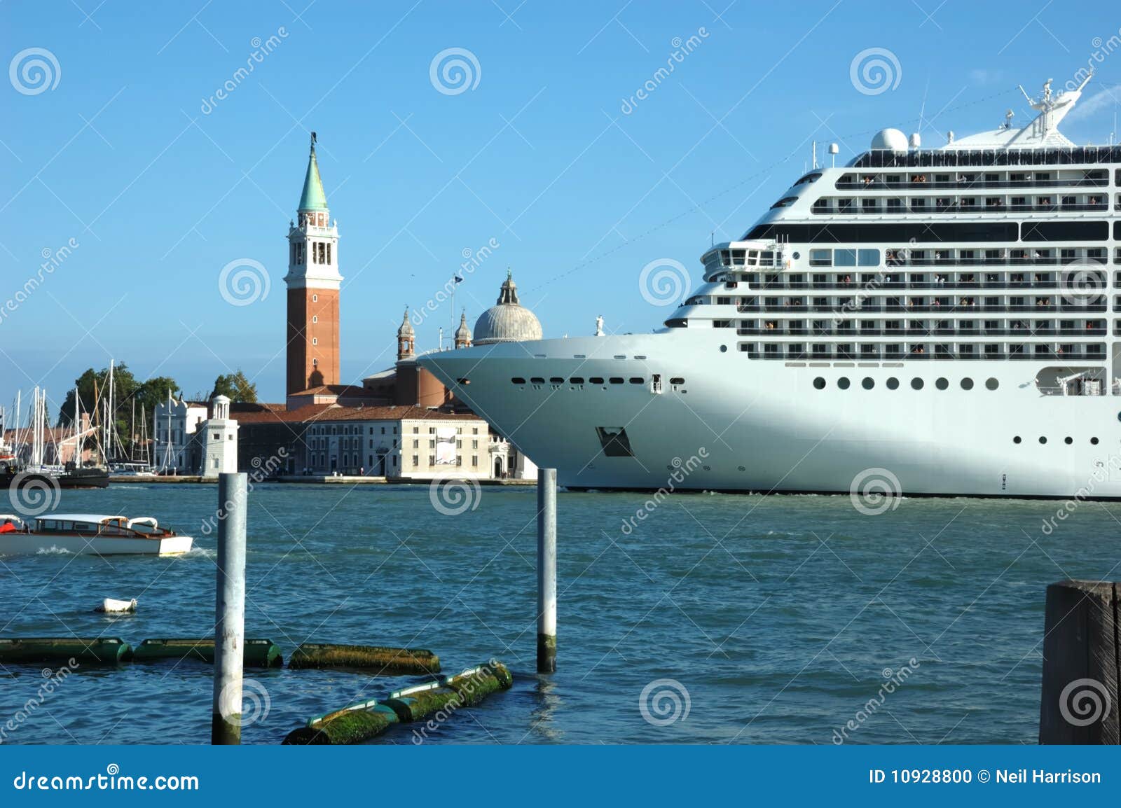 Cruiser in Venice lagoon stock photo. Image of italy - 10928800