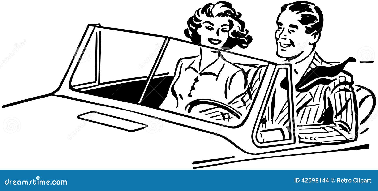 Cruisin' Couple Vector Illustration | CartoonDealer.com #42098144