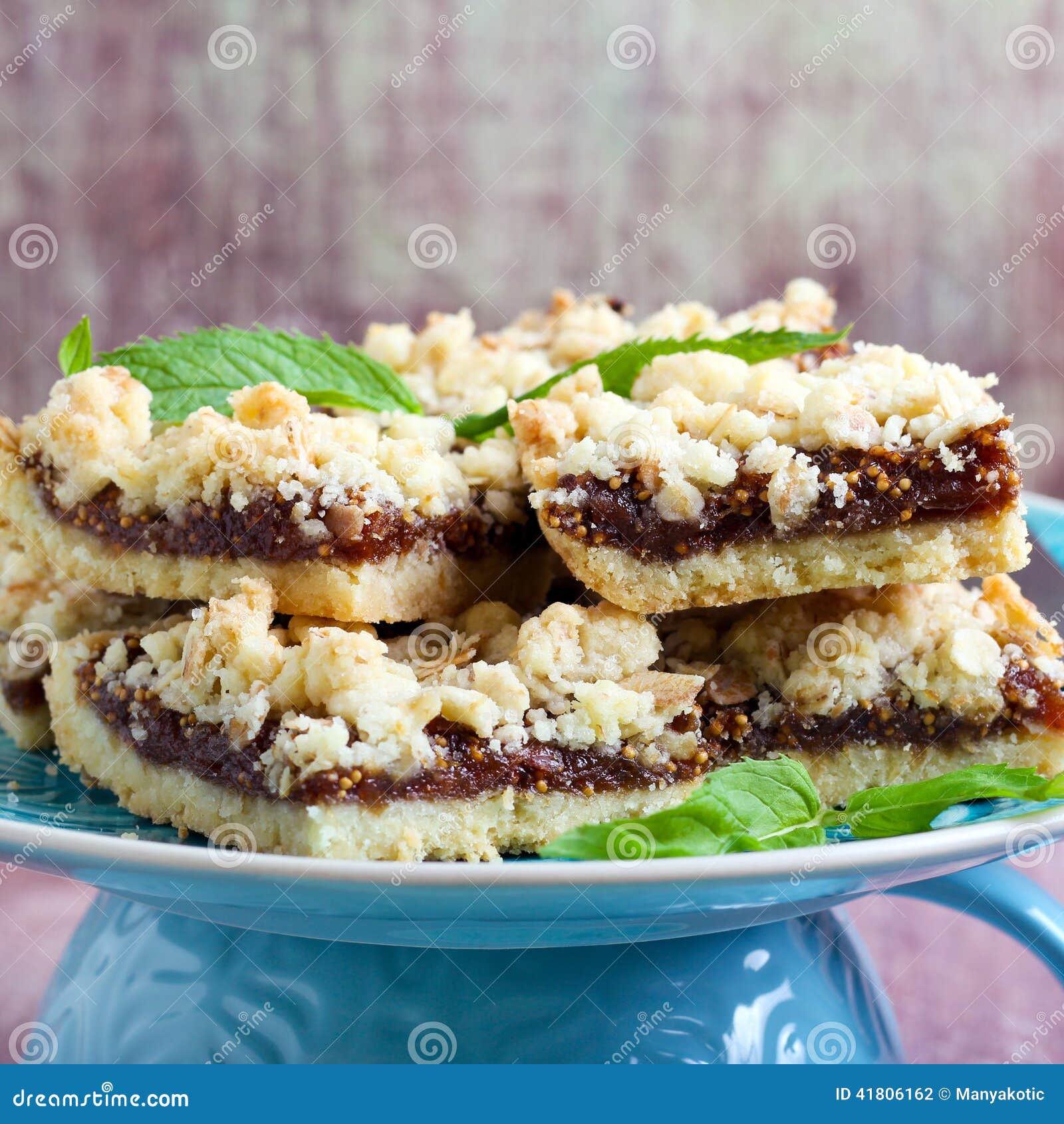 Crumble Bars with Fig Filling Stock Photo - Image of appetizer ...
