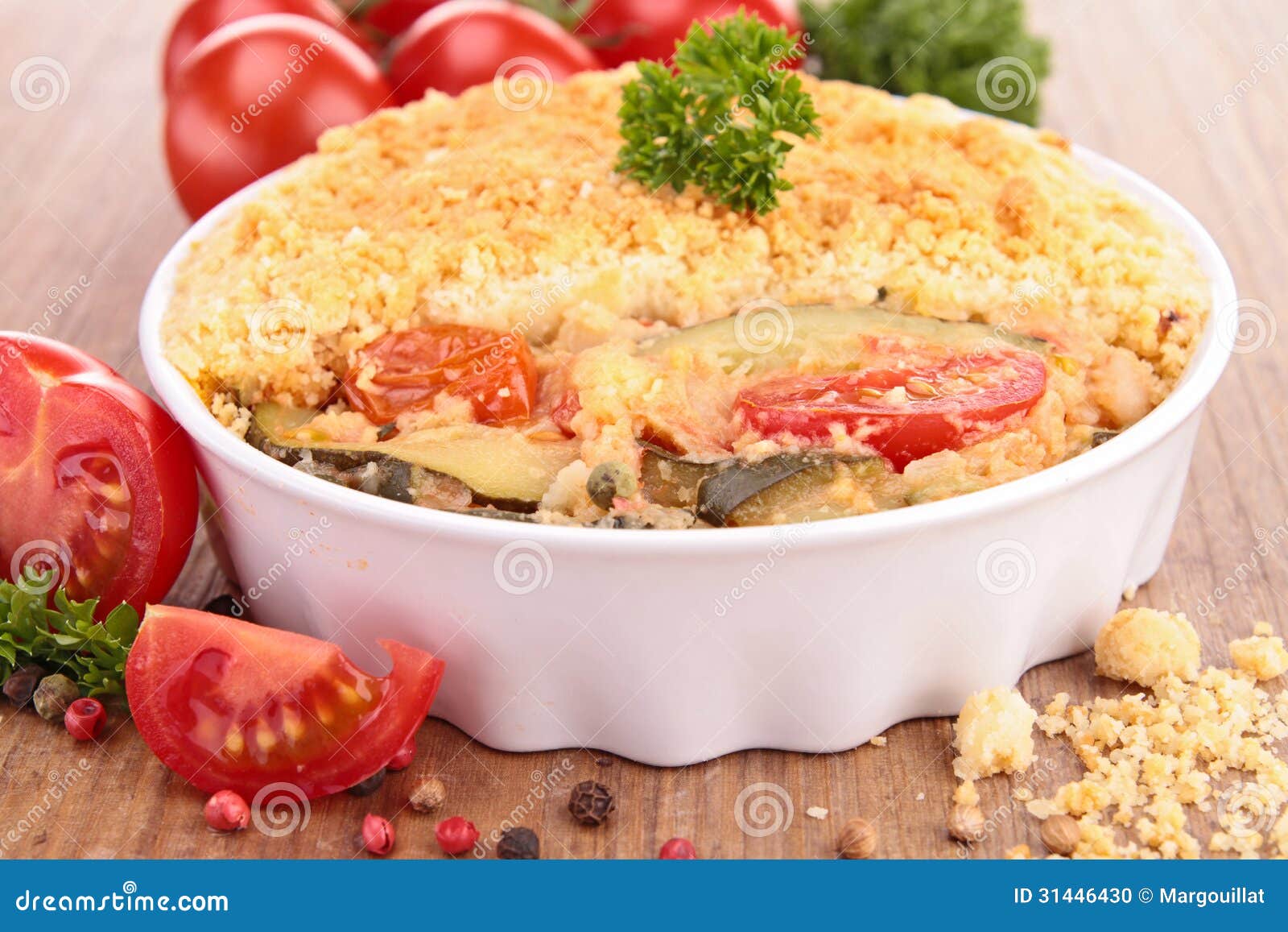 Crumble stock photo. Image of food, recipe, tomato, lunch - 31446430