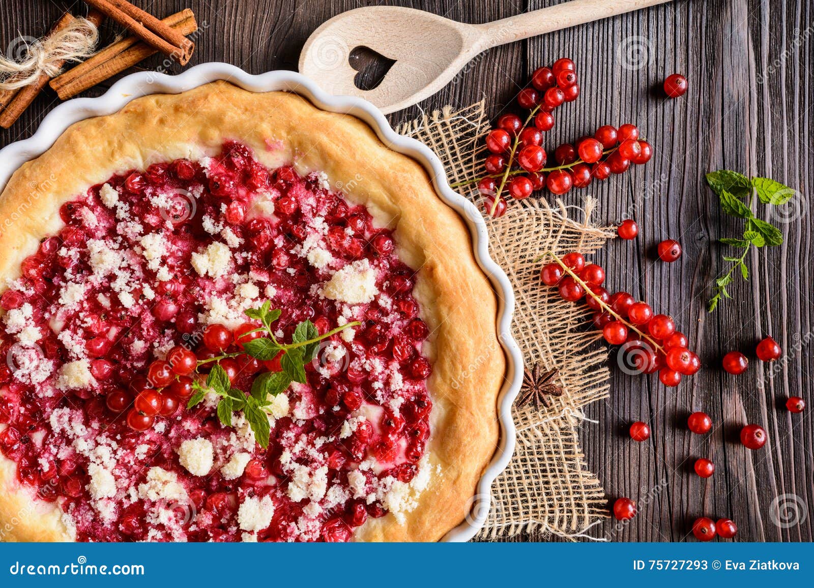 Crumble Pie with Red Currants Stock Image - Image of delicacy, food ...