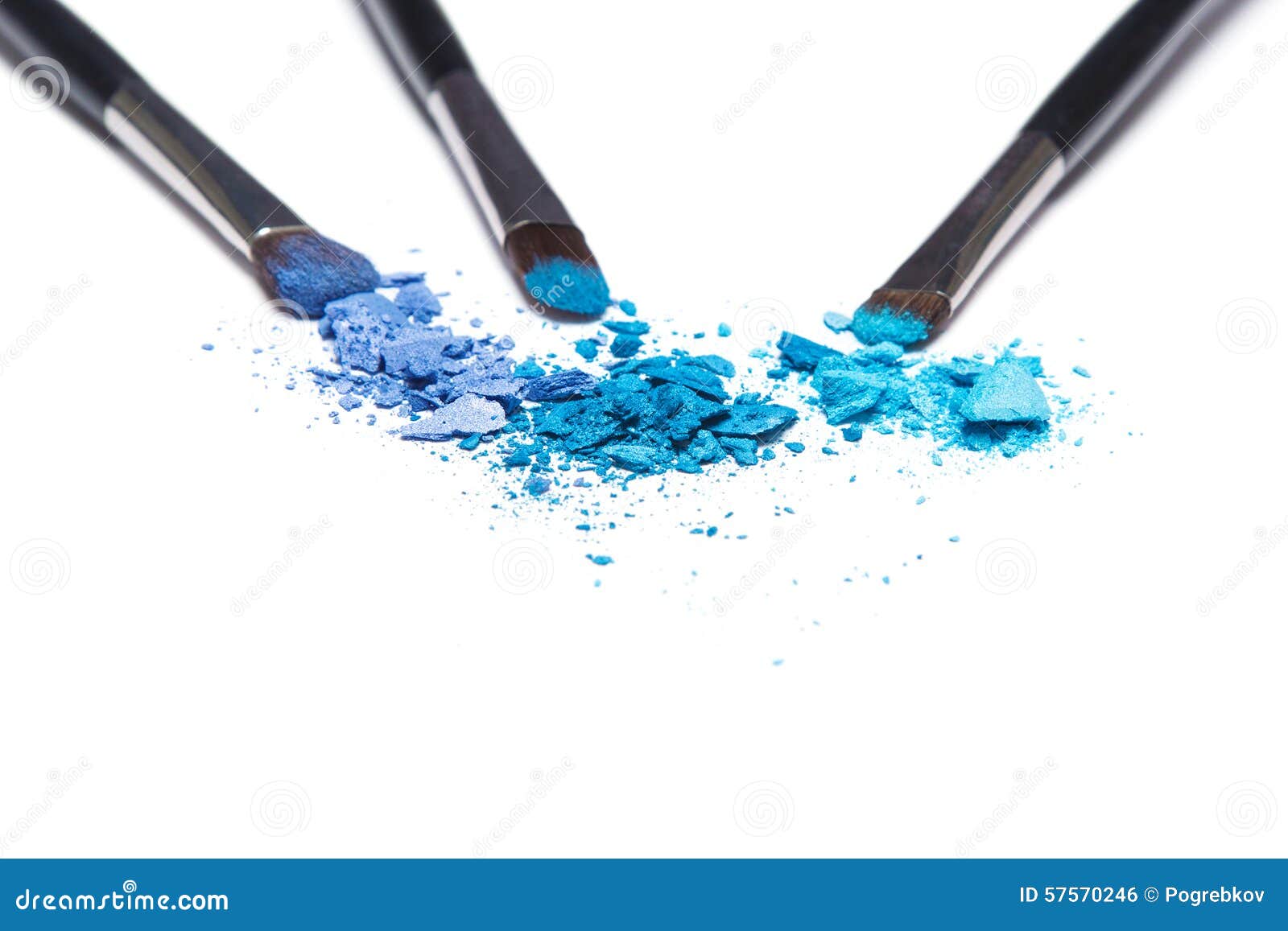 Crumbled Compact Blue Eyeshadow Different Shades Stock Photo - Image of ...