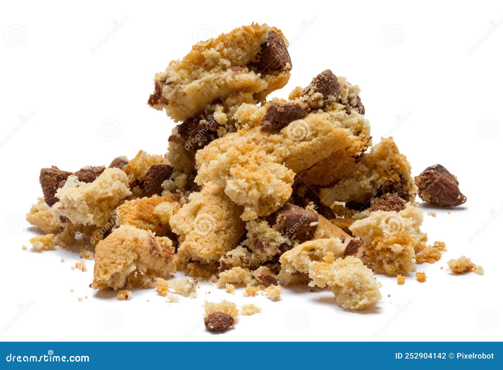 Crumbled Cookie stock photo. Image of heap, chocolate - 252904142