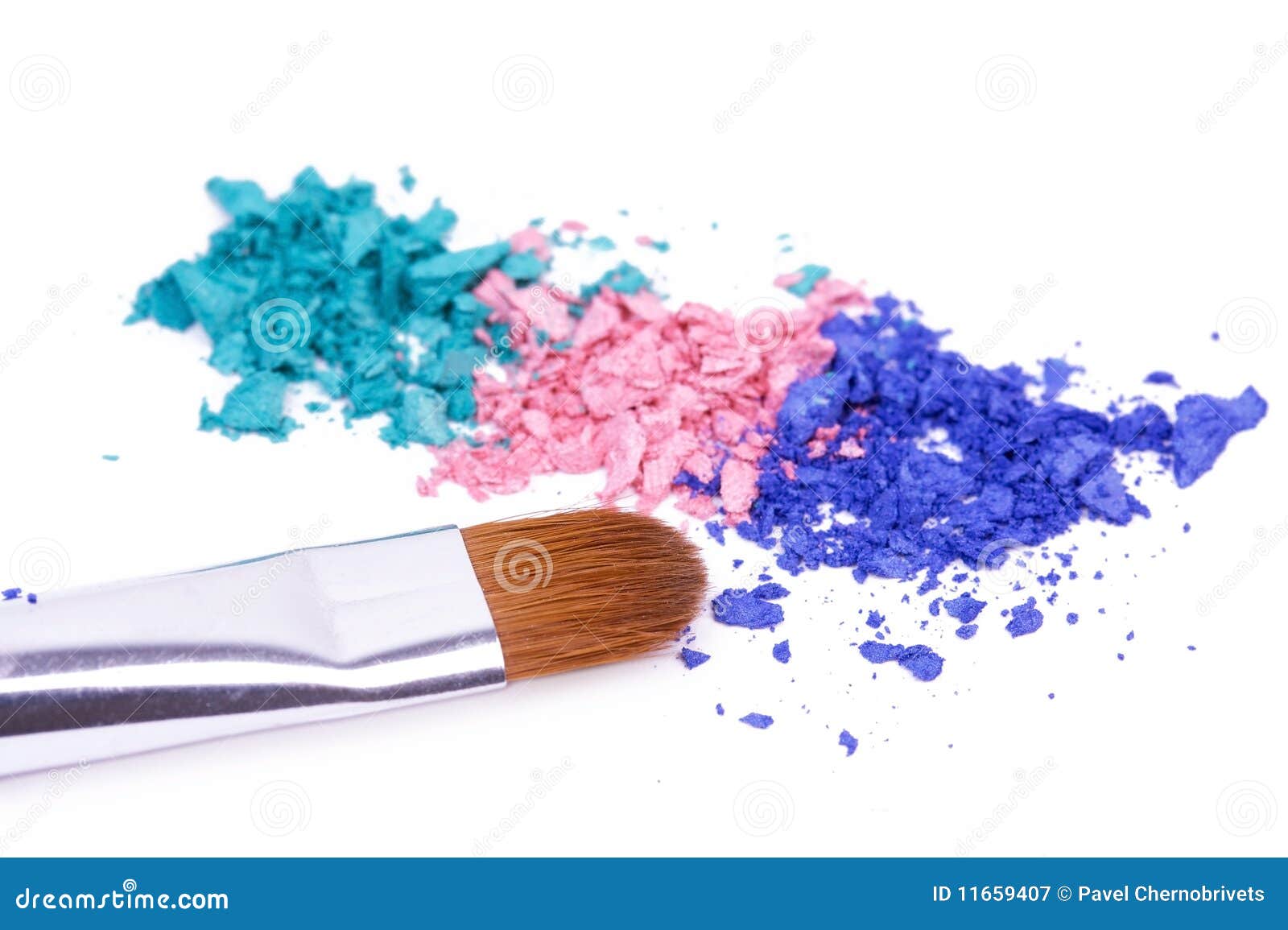 Crumbled Eye Shadows with Professional Make-up Bru Stock Image - Image ...