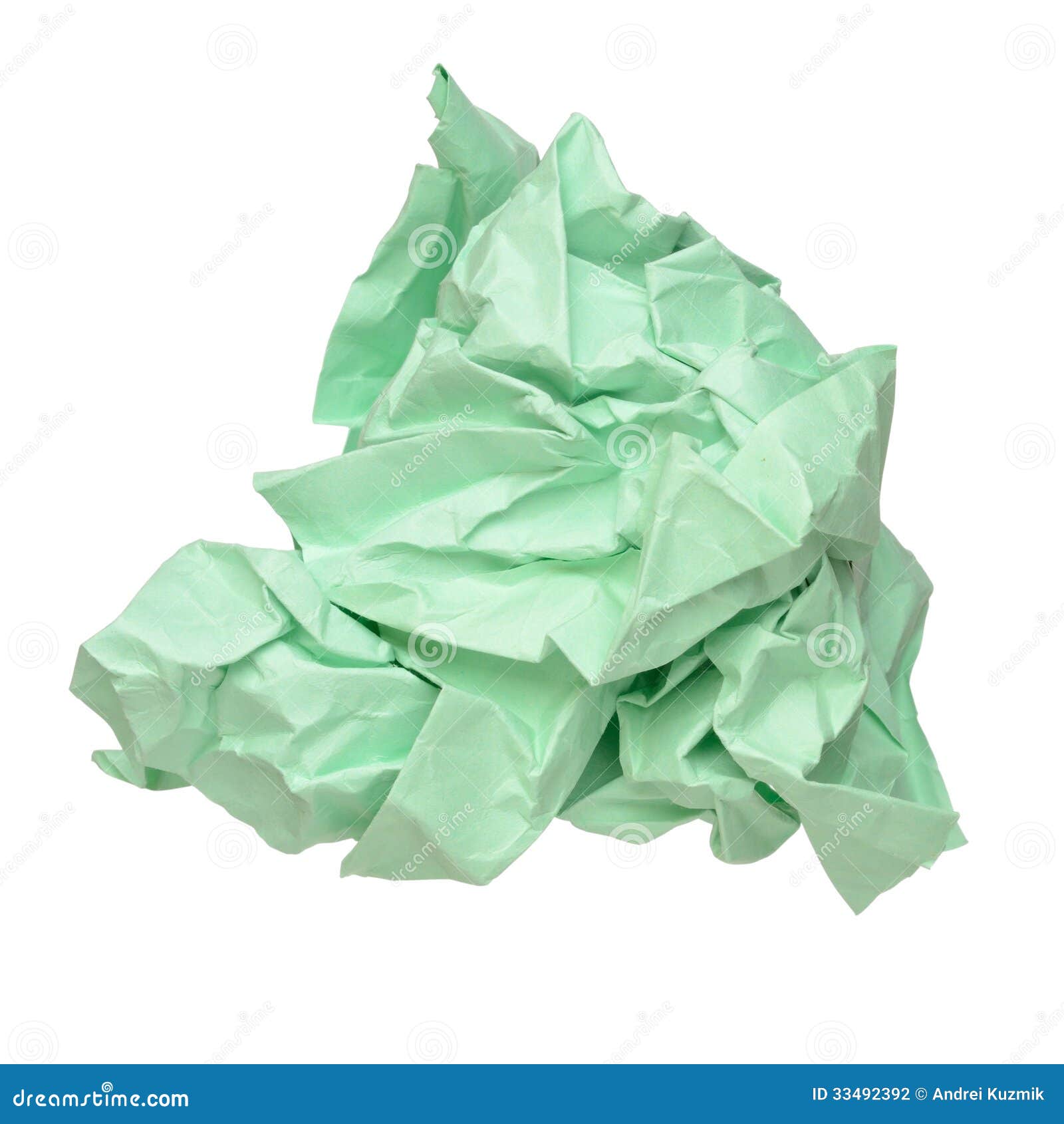 Crumbled paper stock photo. Image of folded, rough, green - 33492392