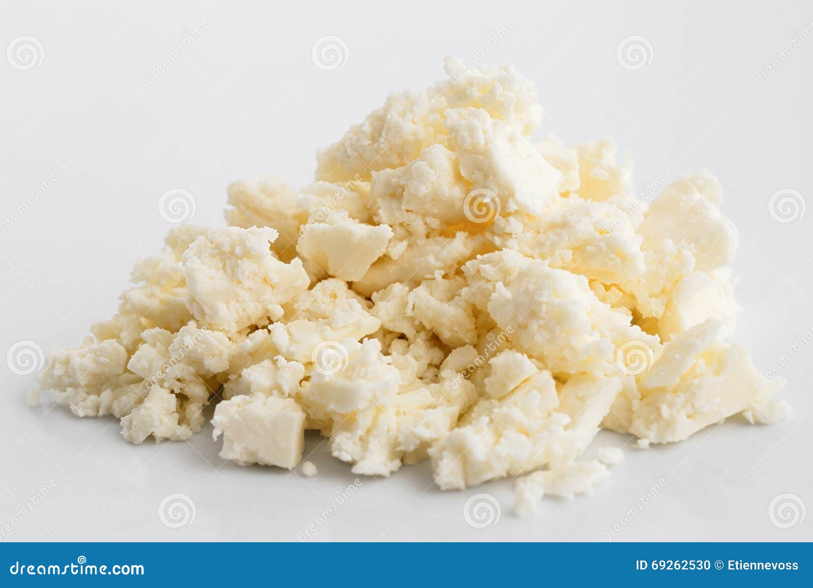 Crumbled White Feta Cheese on White. Stock Photo - Image of perspective ...