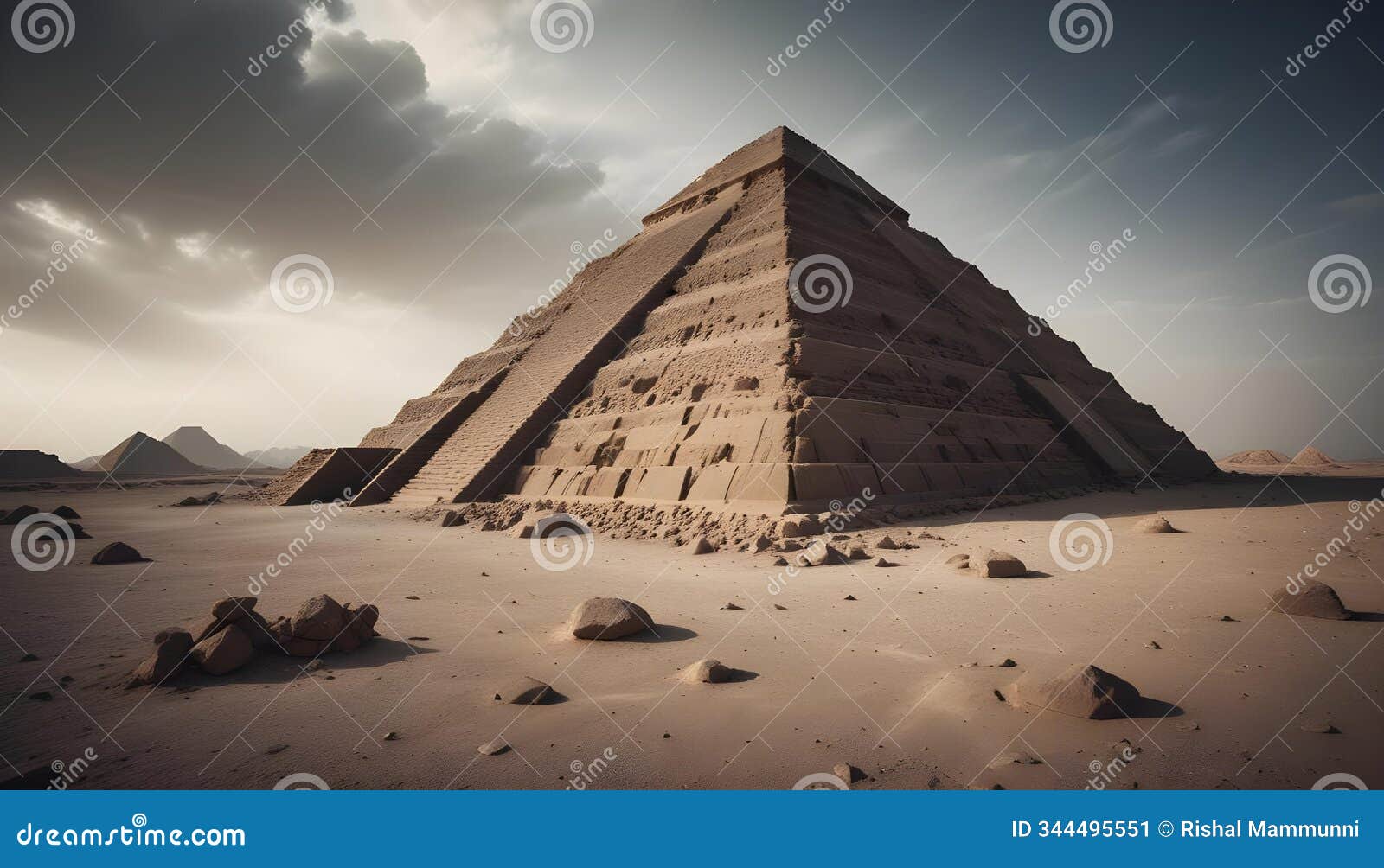 The Crumbling Base of a Pyramid, with Sand Encroaching upon Its Ancient ...