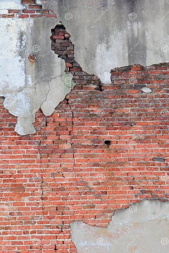 Crumbling brick wall stock image. Image of gray, rustic - 10076877