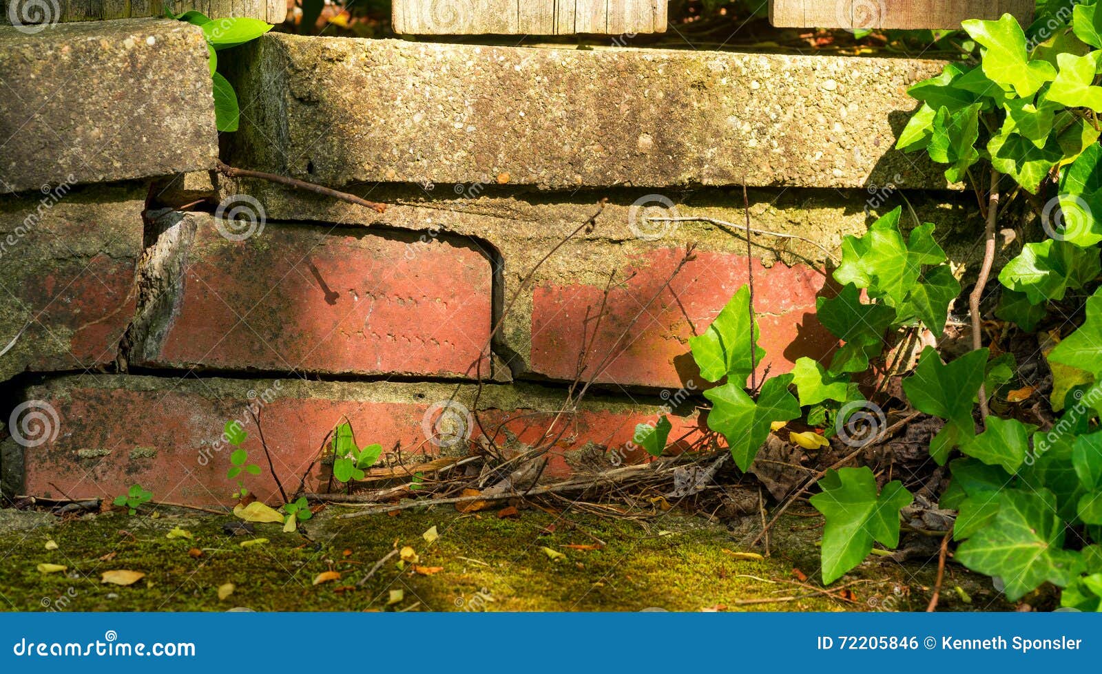 Crumbling bricks stock photo. Image of brick, stains - 72205846