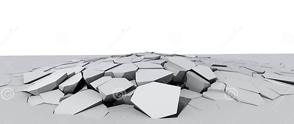 Crumbling concrete floor stock illustration. Illustration of blast ...
