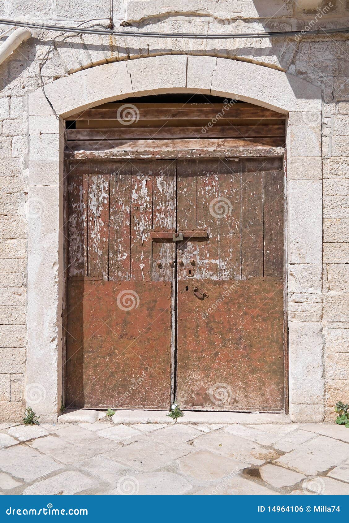 Crumbling door. stock photo. Image of architecture, lock - 14964106