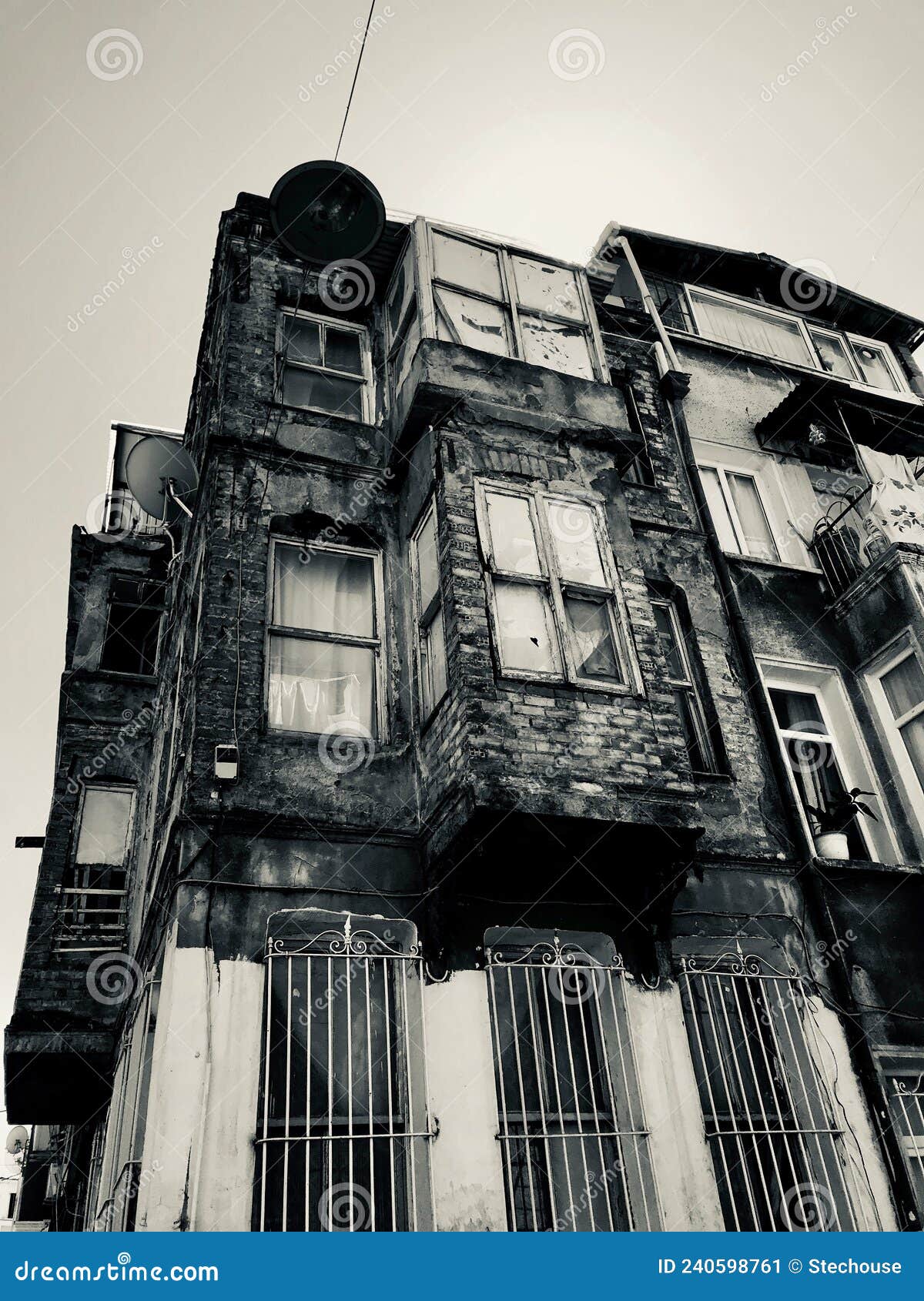 A Crumbling Facade on the Asian Side of Istanbul - TURKEY Stock Image ...