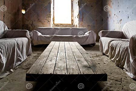 Crumbling living room stock image. Image of insolvent - 4461335