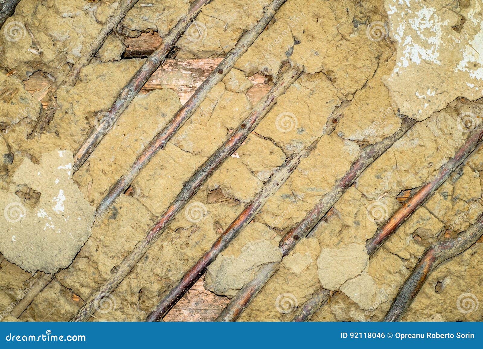 Crumbling old wooden wall stock photo. Image of cement - 92118046