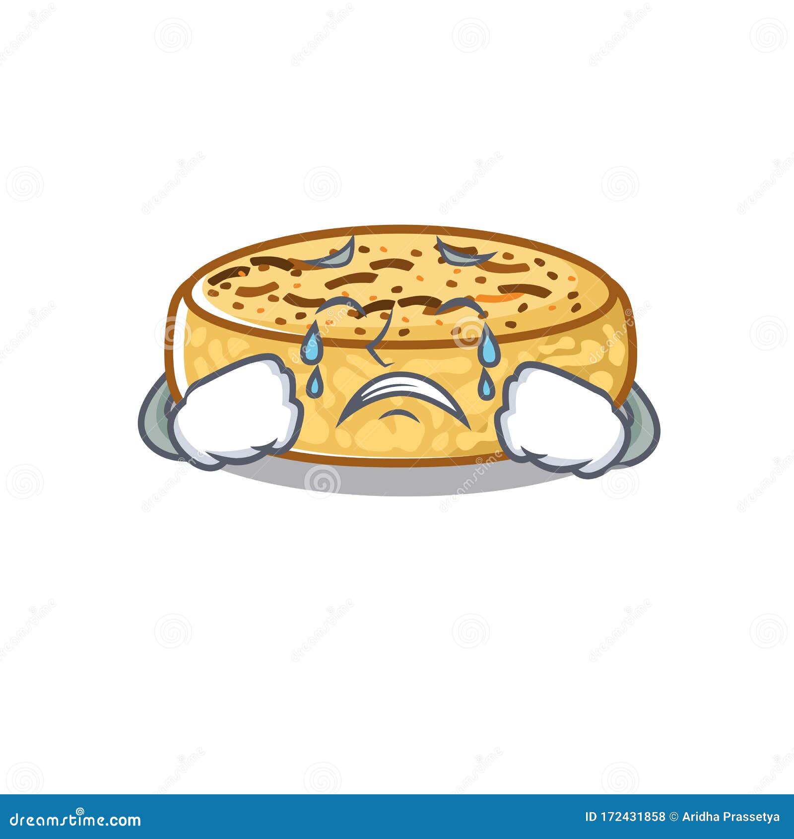 Crumpets Cartoon Character Concept With A Sad Face Vector Illustration ...