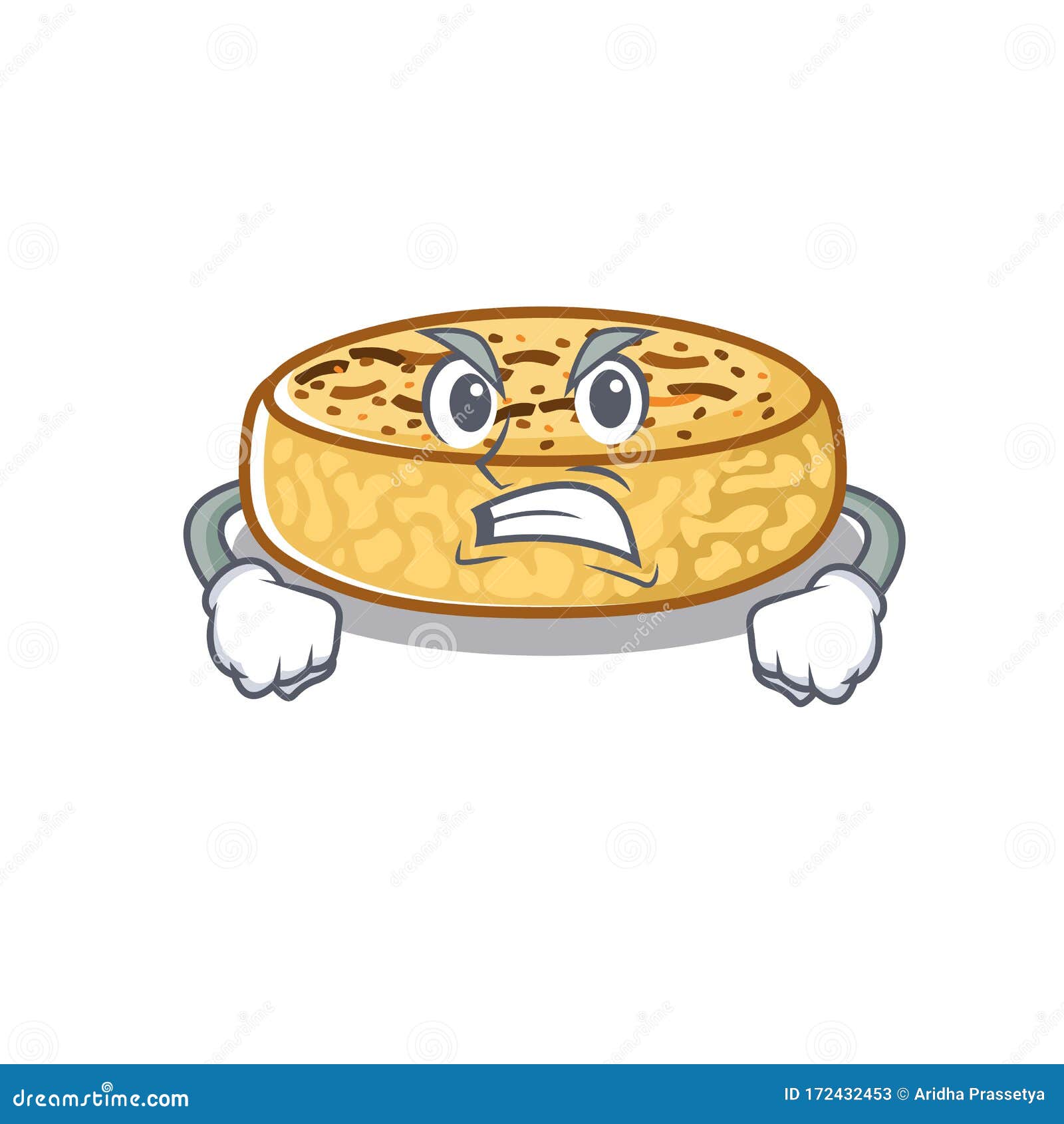 Crumpets Cartoon Character Concept With A Sad Face Vector Illustration ...