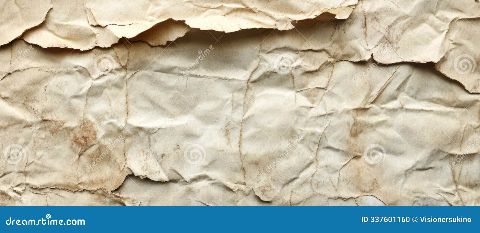 Crumpled and Aged Paper Texture with Torn Edges Stock Illustration ...