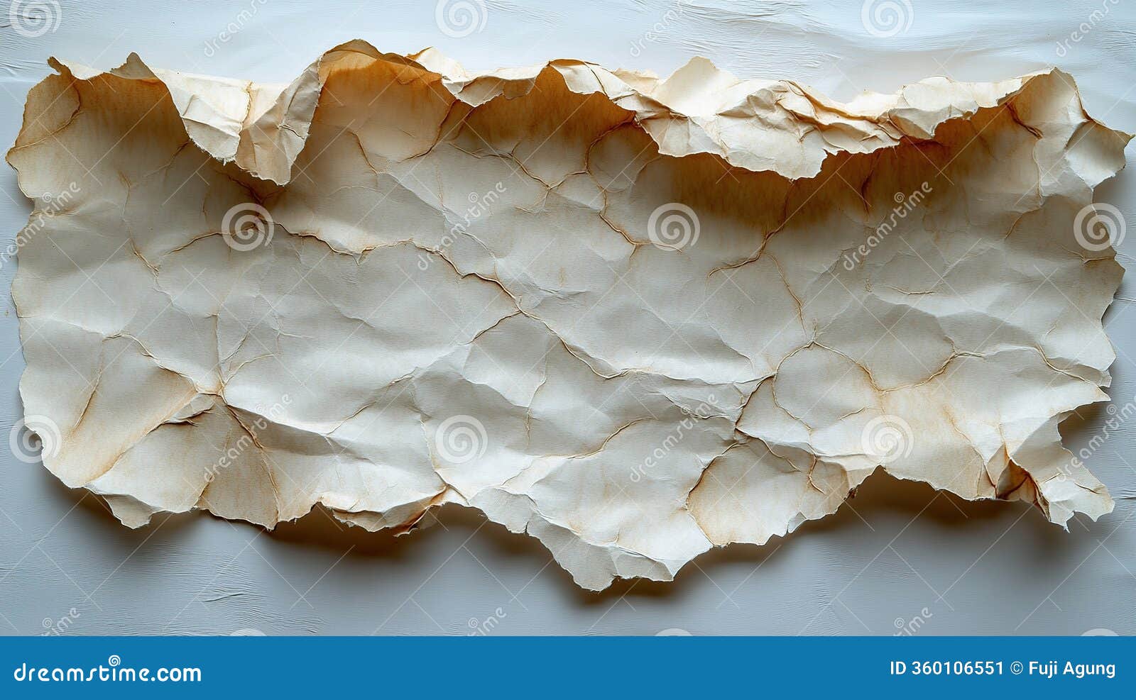 Crumpled Aged Paper Texture White Background Design Element Royalty ...