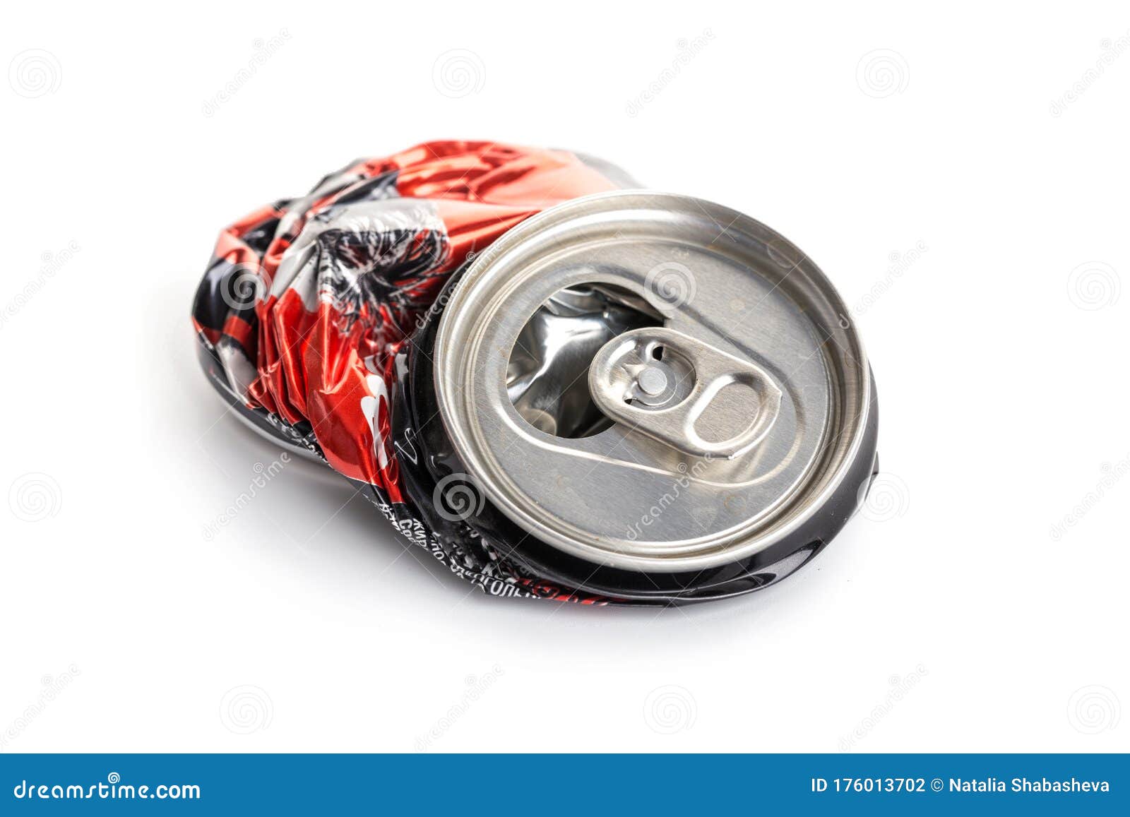 Crumpled Aluminum Can Isolated on White Background Editorial ...