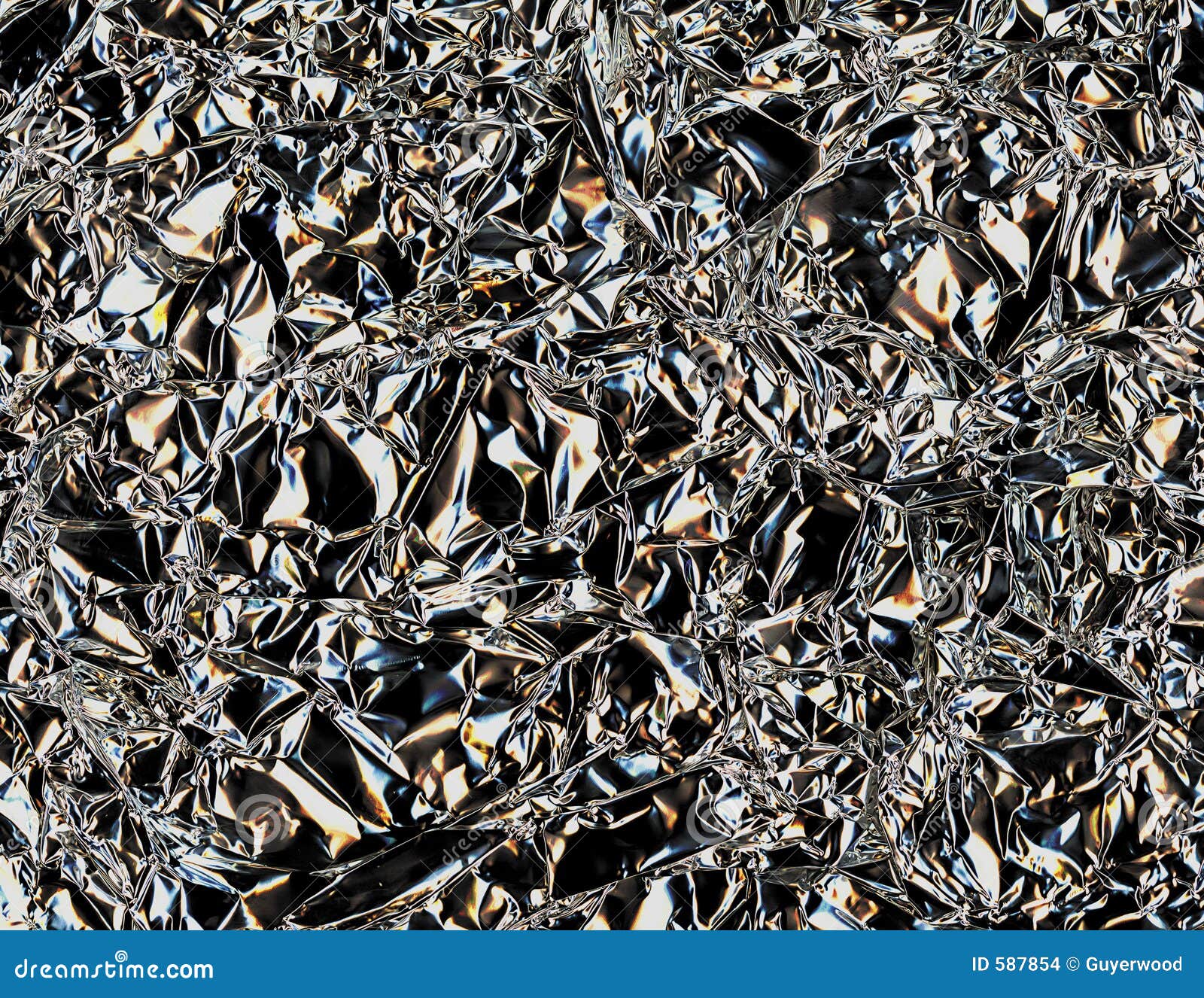 Crumpled Aluminum Foil. Reflection And Refraction Of Light In Different ...