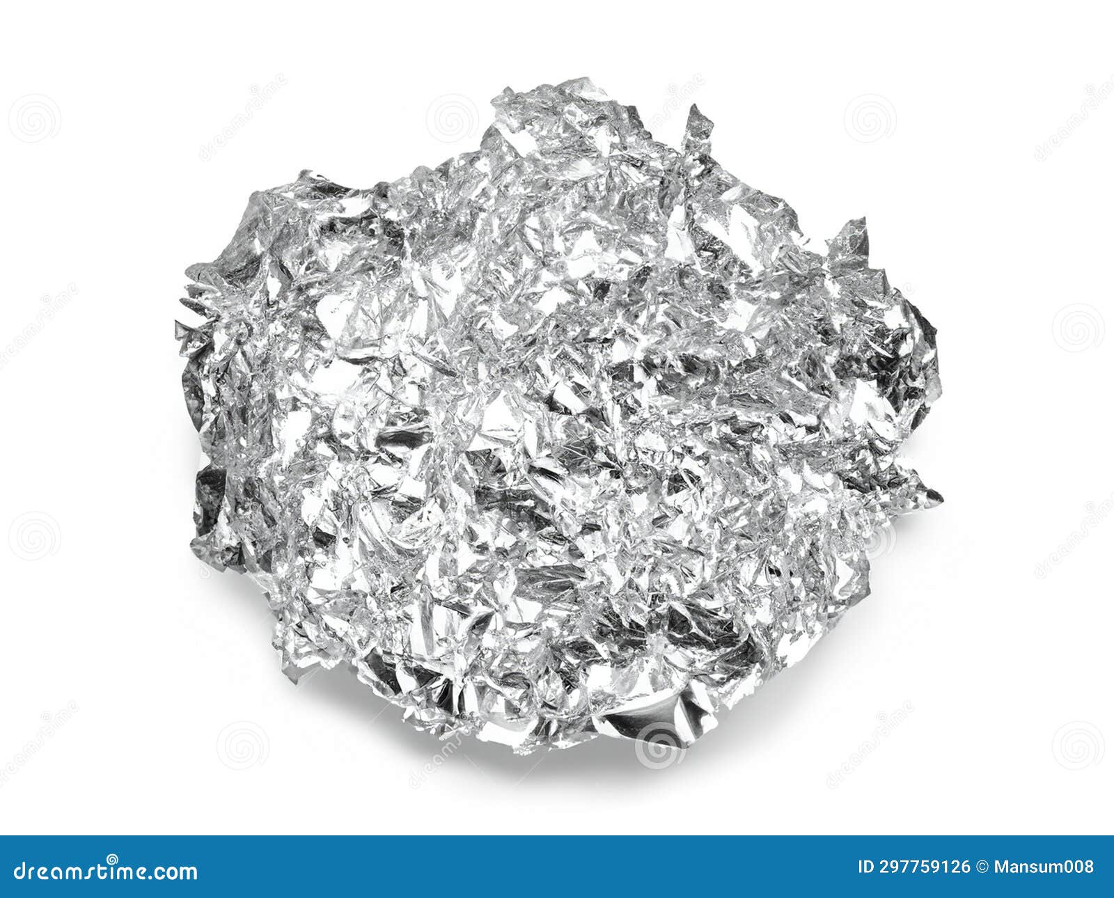 Crumpled Aluminum Foil Isolated on White Background Stock Photo - Image ...