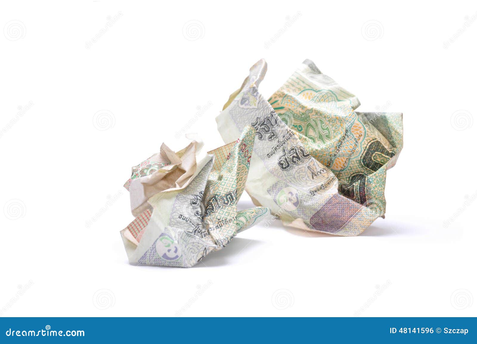 Crumpled 20 Baht Banknotes Stock Photography | CartoonDealer.com #48141596